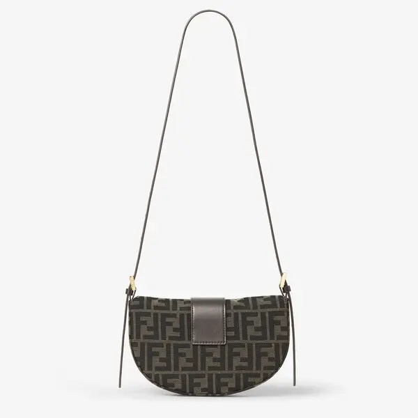 Fendi Croissant Bag Ff Zucca Jacquard And Leather Bag
